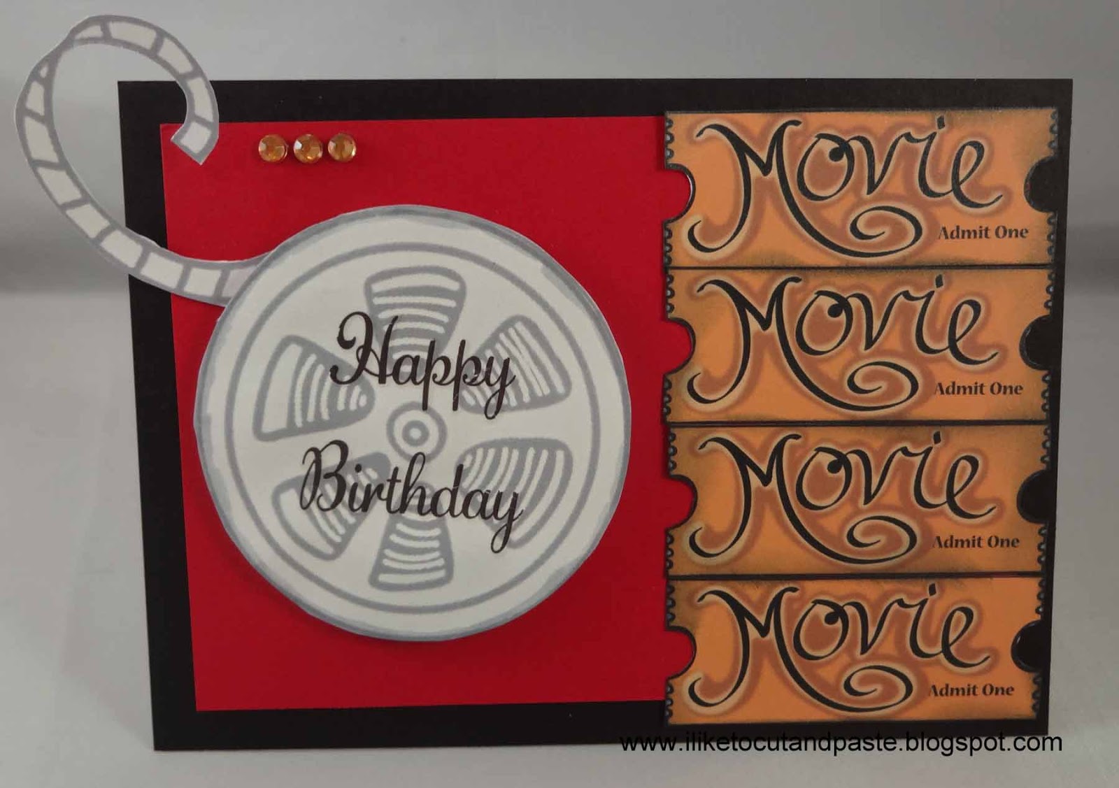 I like to cut and paste: Fun Movies Birthday Card