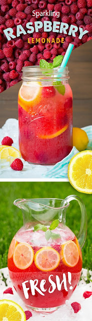 Sparkling Raspberry Lemonade - FOOD AND DRINK