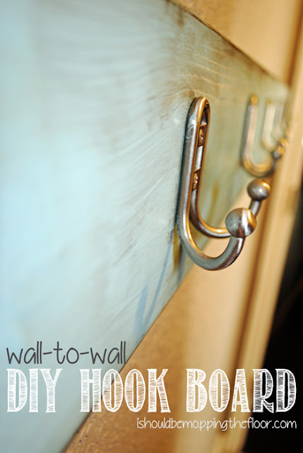 Wall-to-Wall DIY Hook Board | i should be mopping the floor