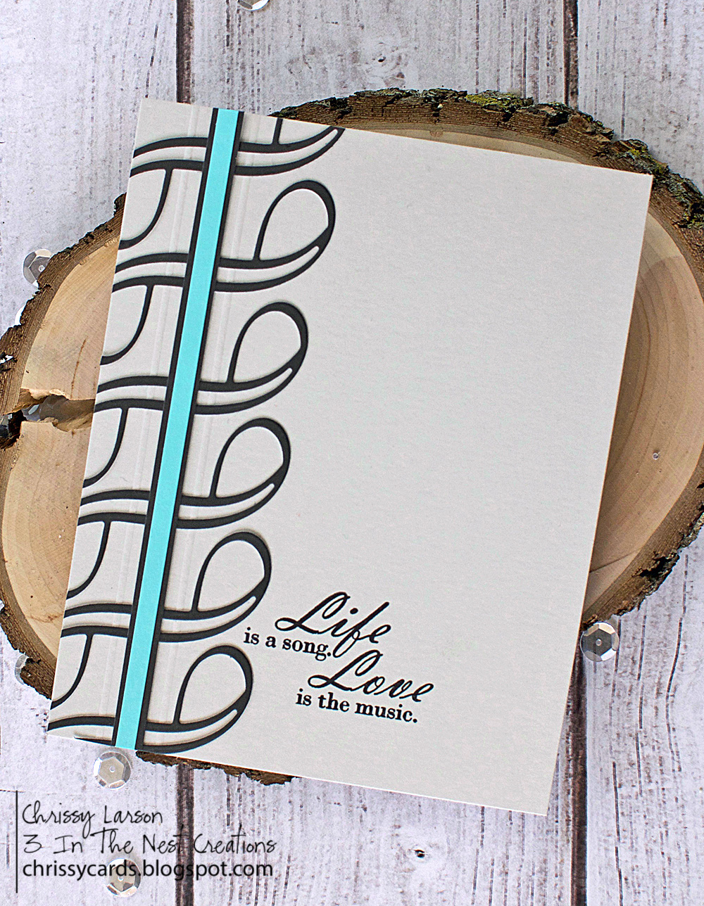 Three In the Nest Creations: A Simple Swirl For An Elegant Card