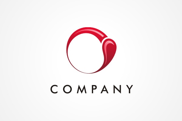 shiny red o logo ~ free psd files