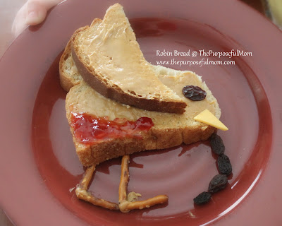 Kid Friendly Foods - Robin Bread-aka PB and J Shaped Like a Bird - The ...
