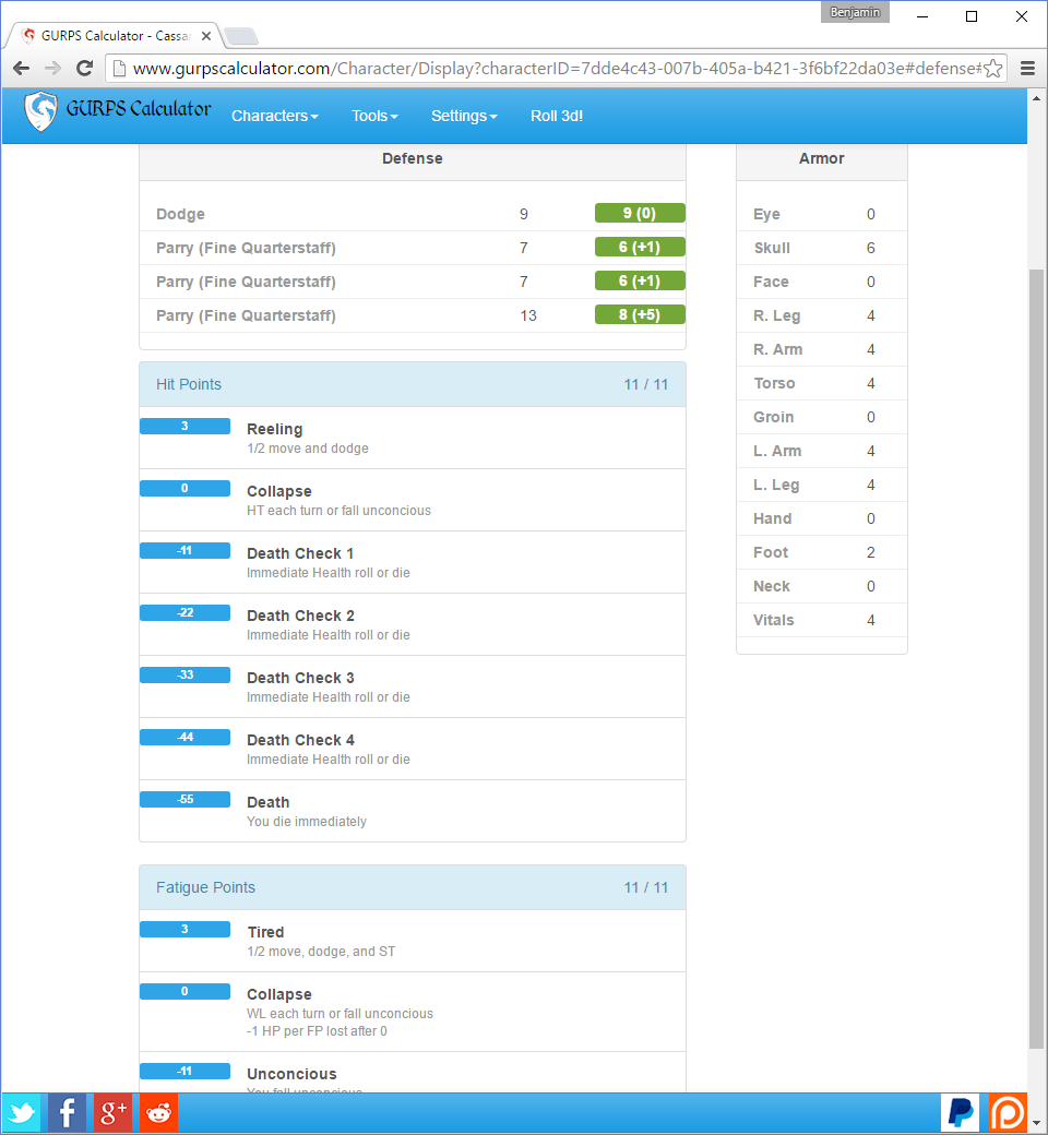 Let's GURPS: Review: GURPS Calculator and GCS Integration