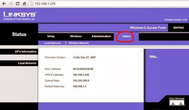 Atashi no Note: Konfigurasi Linksys Wireless-G Access Point (WAP54G)