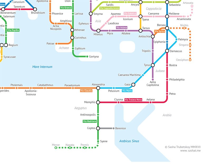 ANTINOUS THE GAY GOD: A FANTASY SUBWAY TRANSIT MAP OF ANCIENT ROMAN ROADS