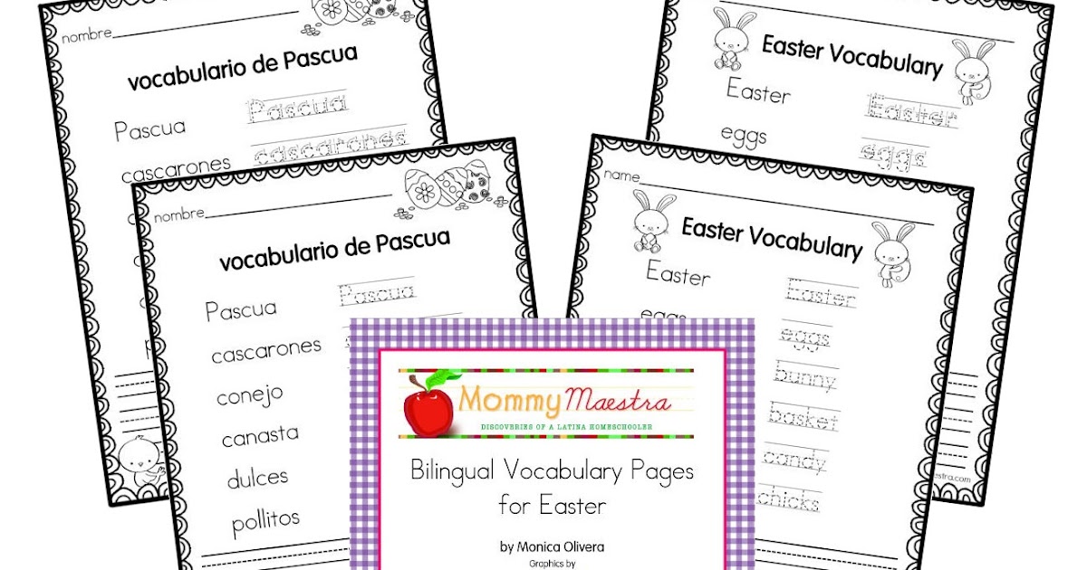 Mommy Maestra: Spanish Easter-Themed Vocabulary Worksheets {PRINTABLE}