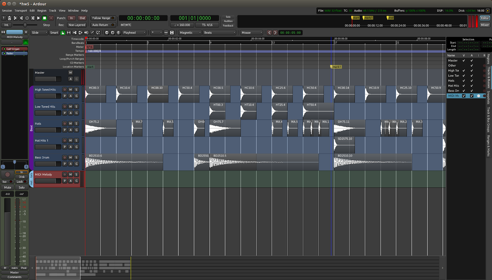 Creating Audio and MIDI Tracks