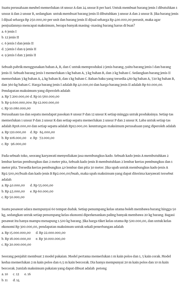 Materi dan Contoh Soal Program Linear matematika - DWI PURWANTO