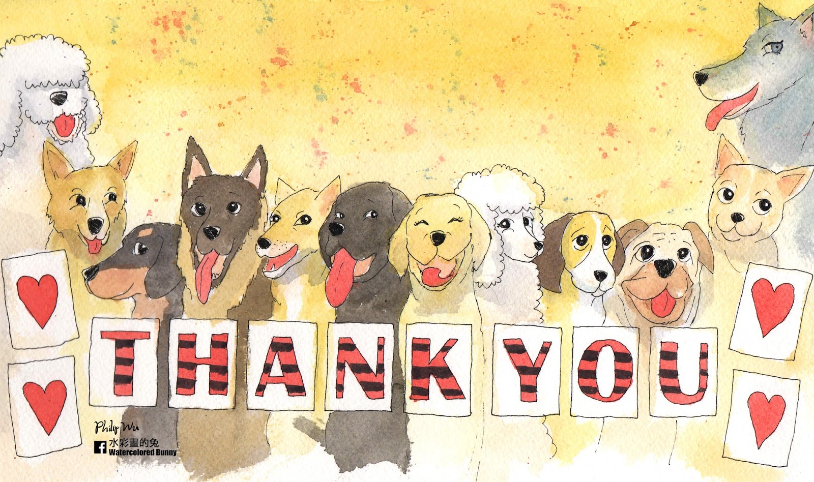 Philip Wu Art: Dog's Thank You Art!