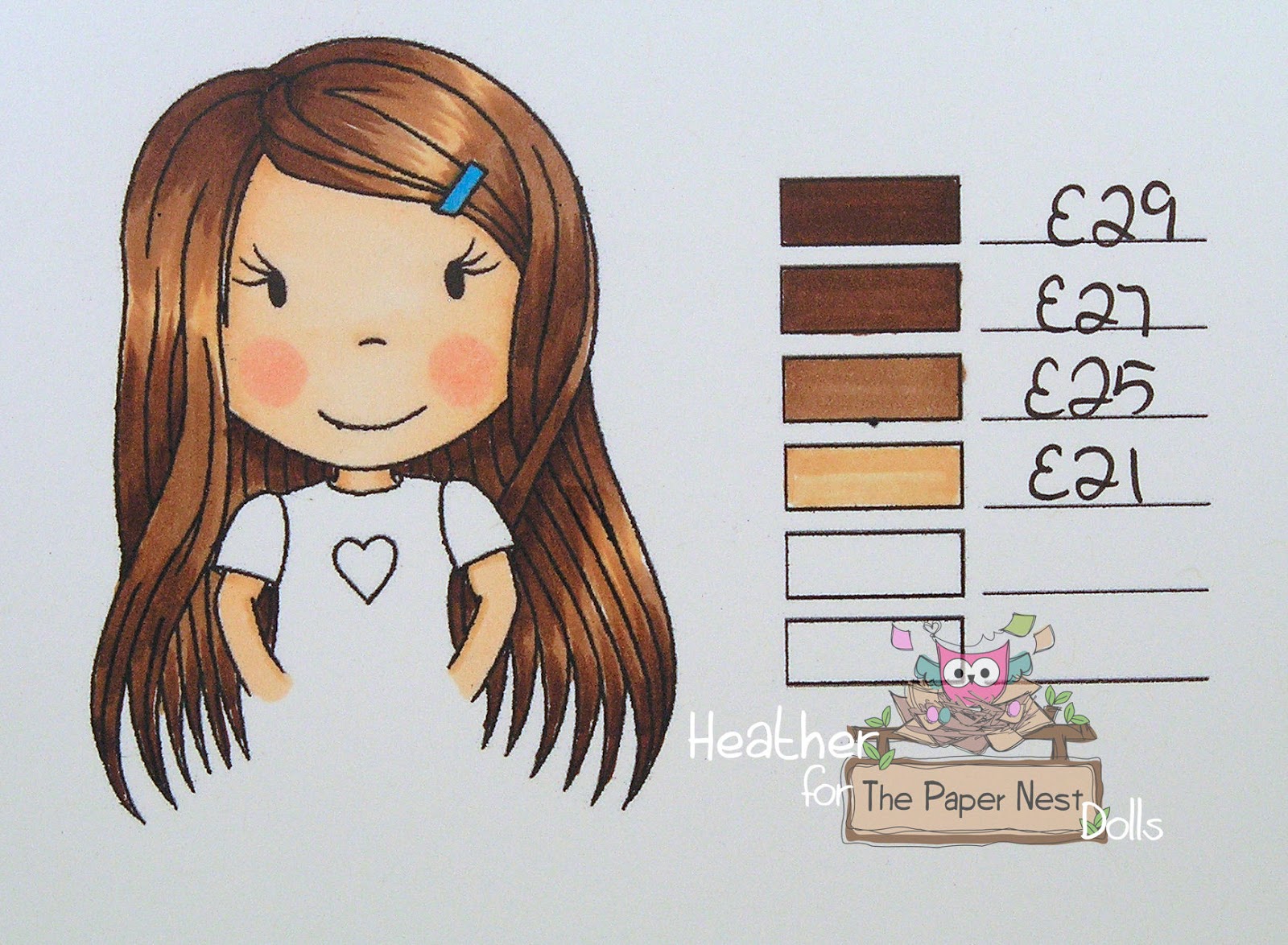 Paper Nest Dolls: Copic Hair Color 28...