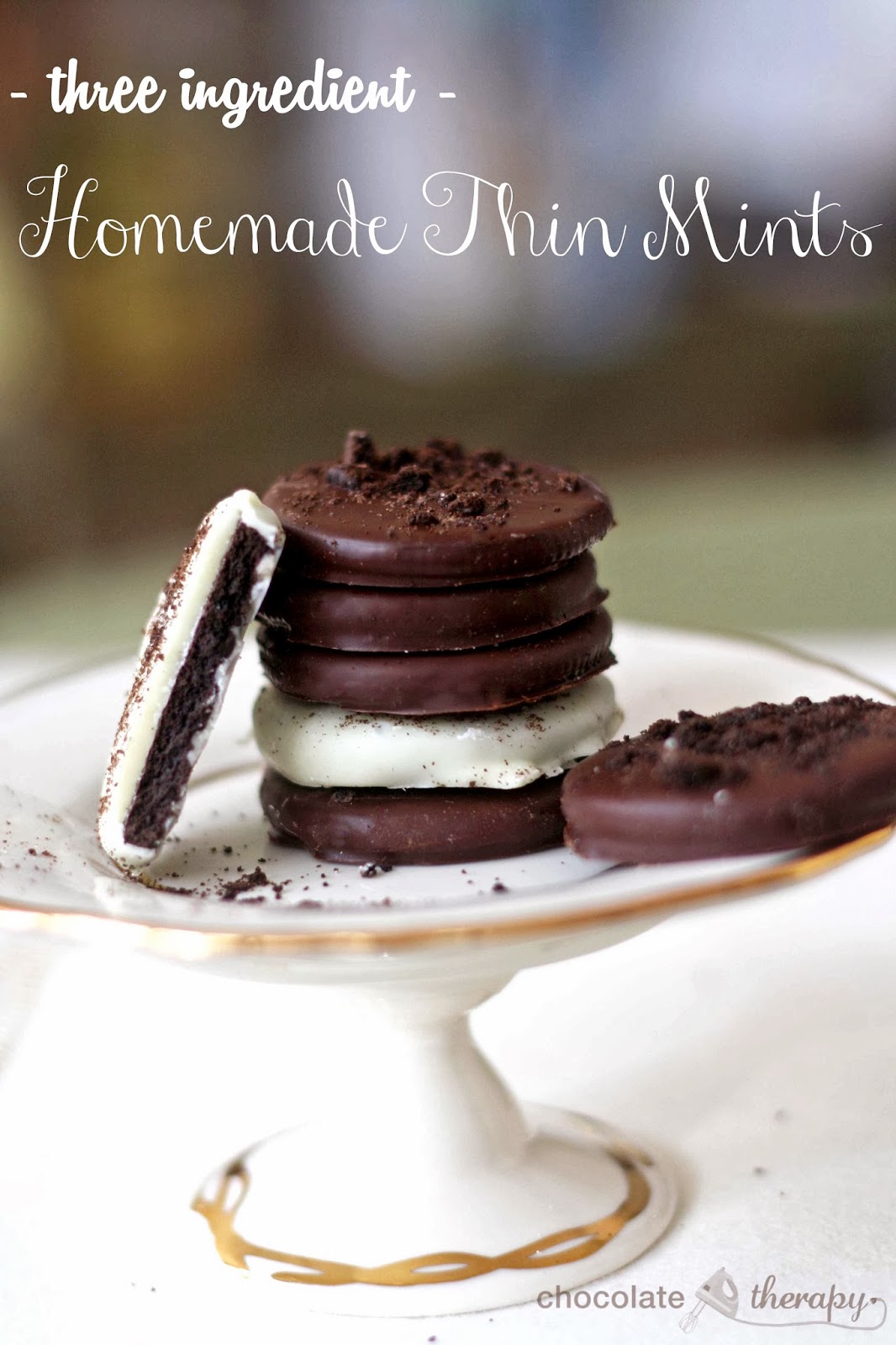 Chocolate Therapy: Three Ingredient Homemade Thin Mints