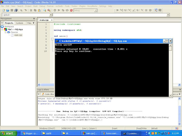 cpp-mysql database connectivity using code blocks with sample project ...