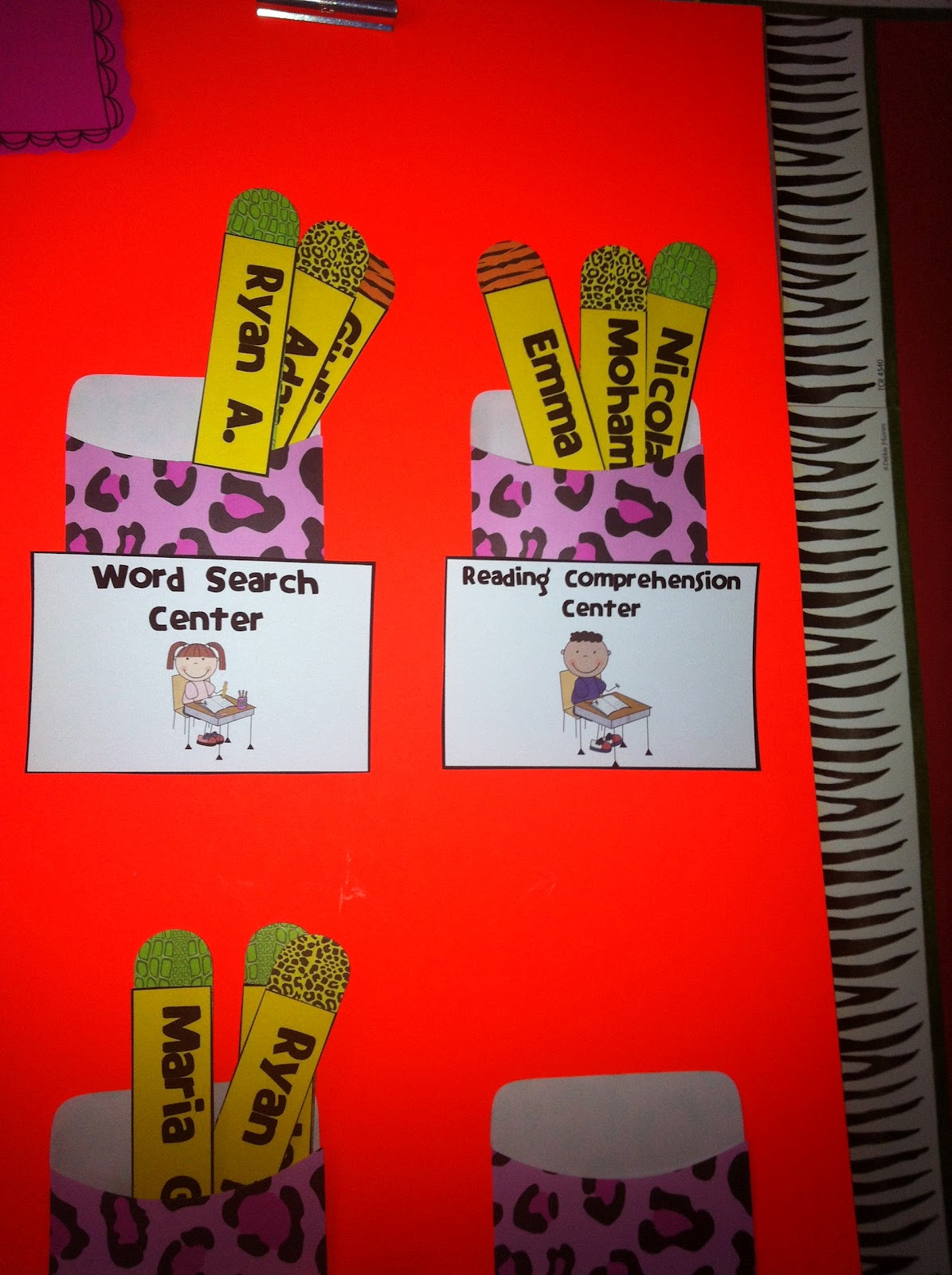 Literacy Center Organization - Today in Second Grade