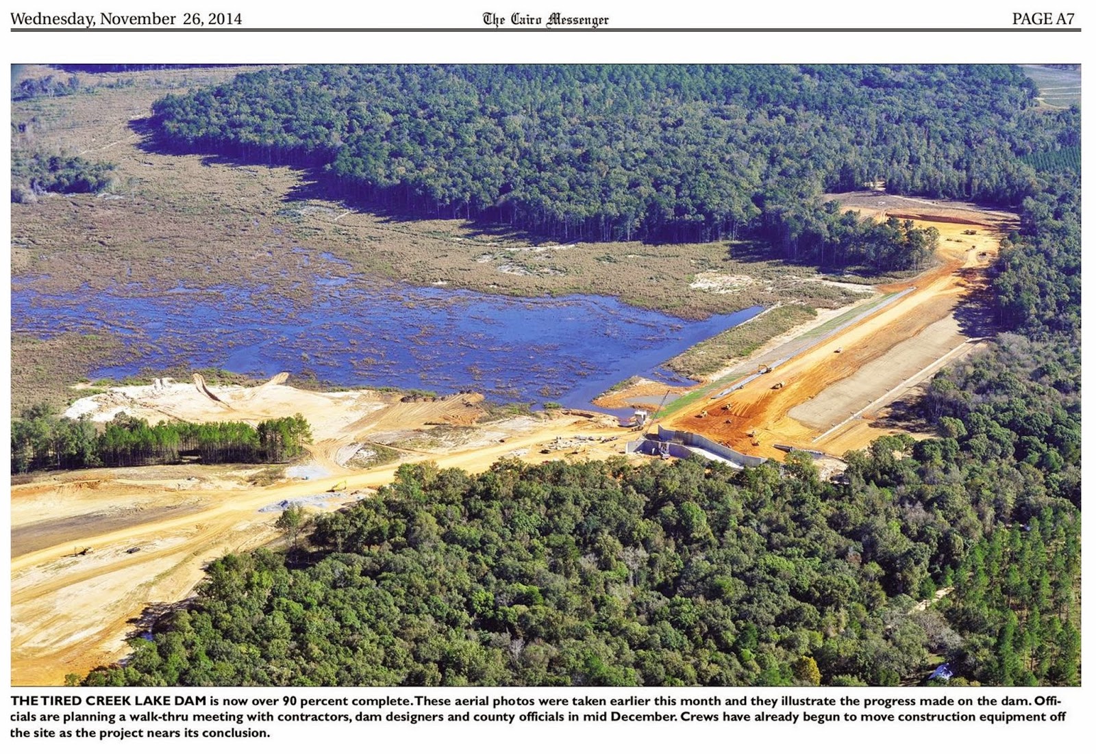 Wood+Partners Inc.: Tired Creek Lake Dam Almost Complete!