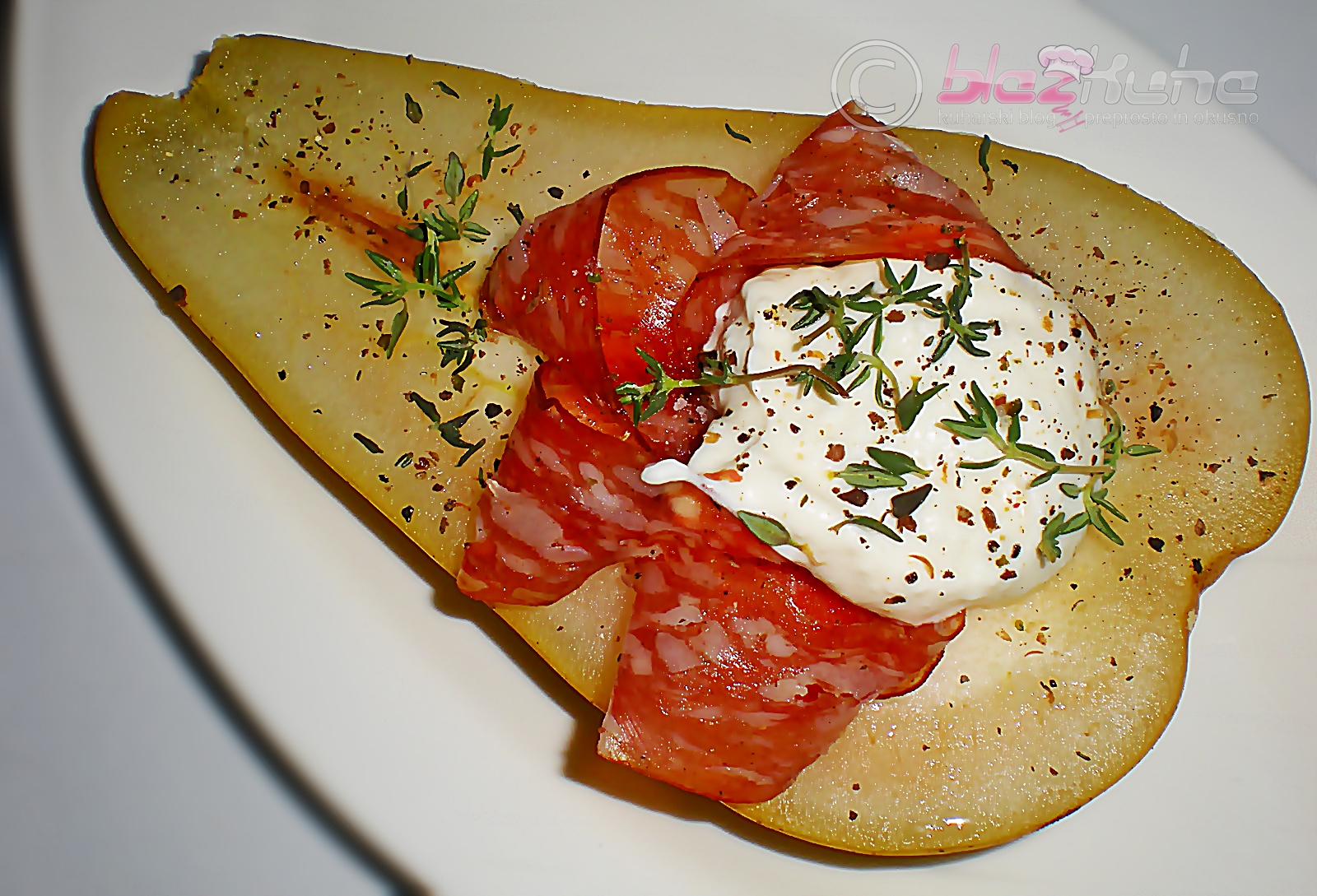 Obložena rezina hruške | BLAŽ KUHA - kuharski blog