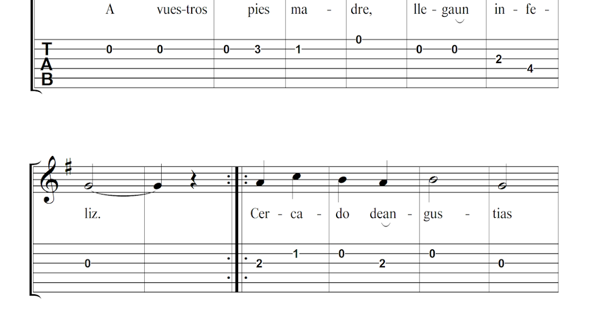CEMCRUZ: A VUESTROS PIES MADRE + PARTITURA + TAB