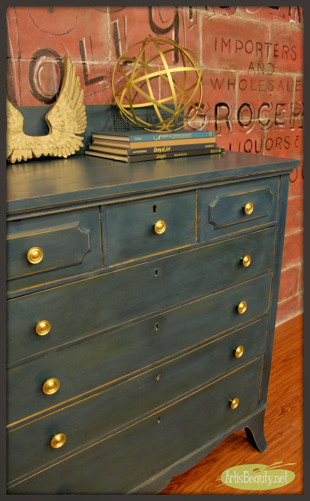 ART IS BEAUTY: Custom Blue Chest of Drawers (starry night blue) Makeover