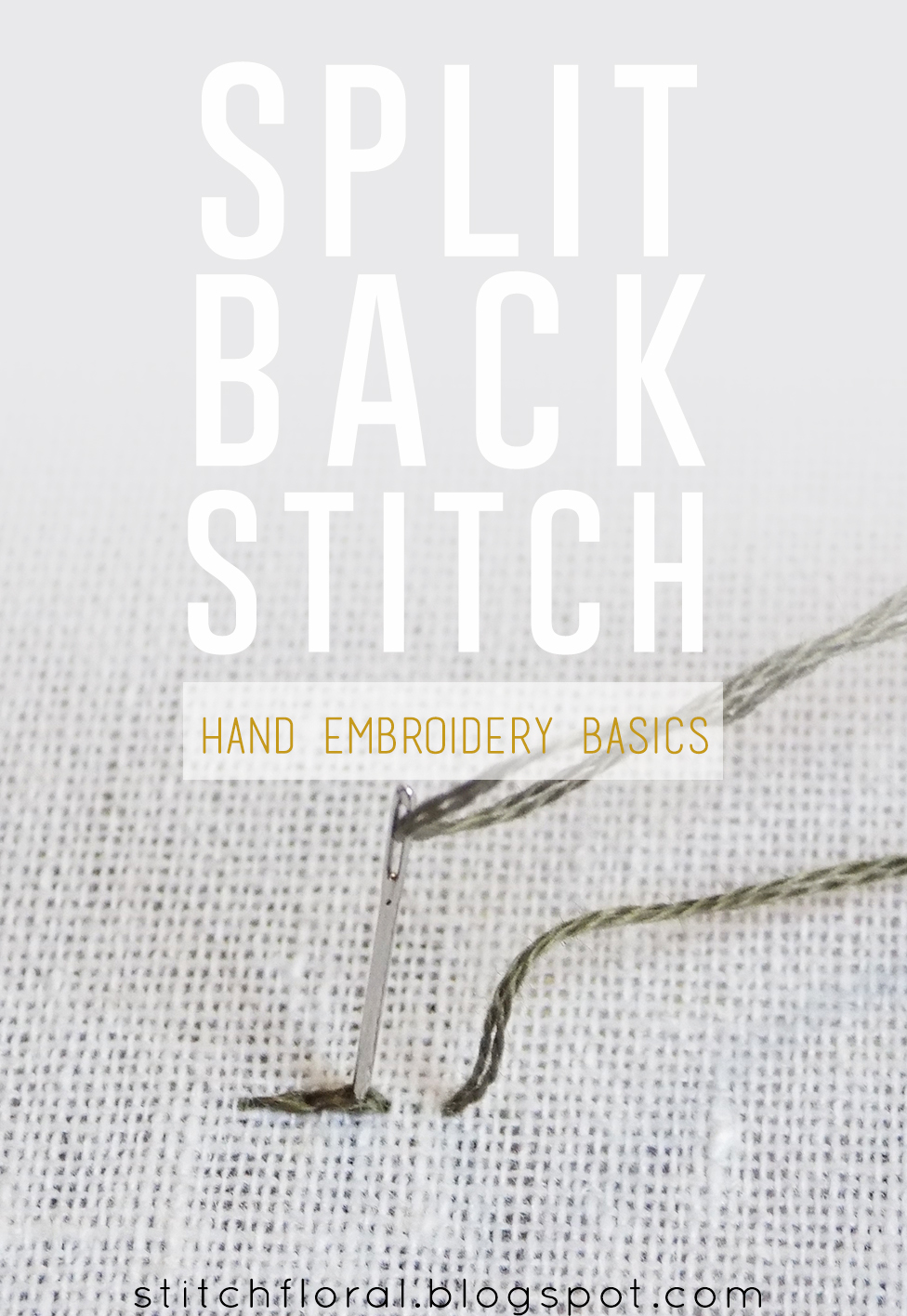 Split back stitch tutorial - Stitch Floral