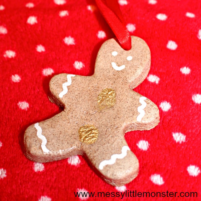 Cinnamon Salt Dough Ornament - Fingerprint Gingerbread Man Craft ...