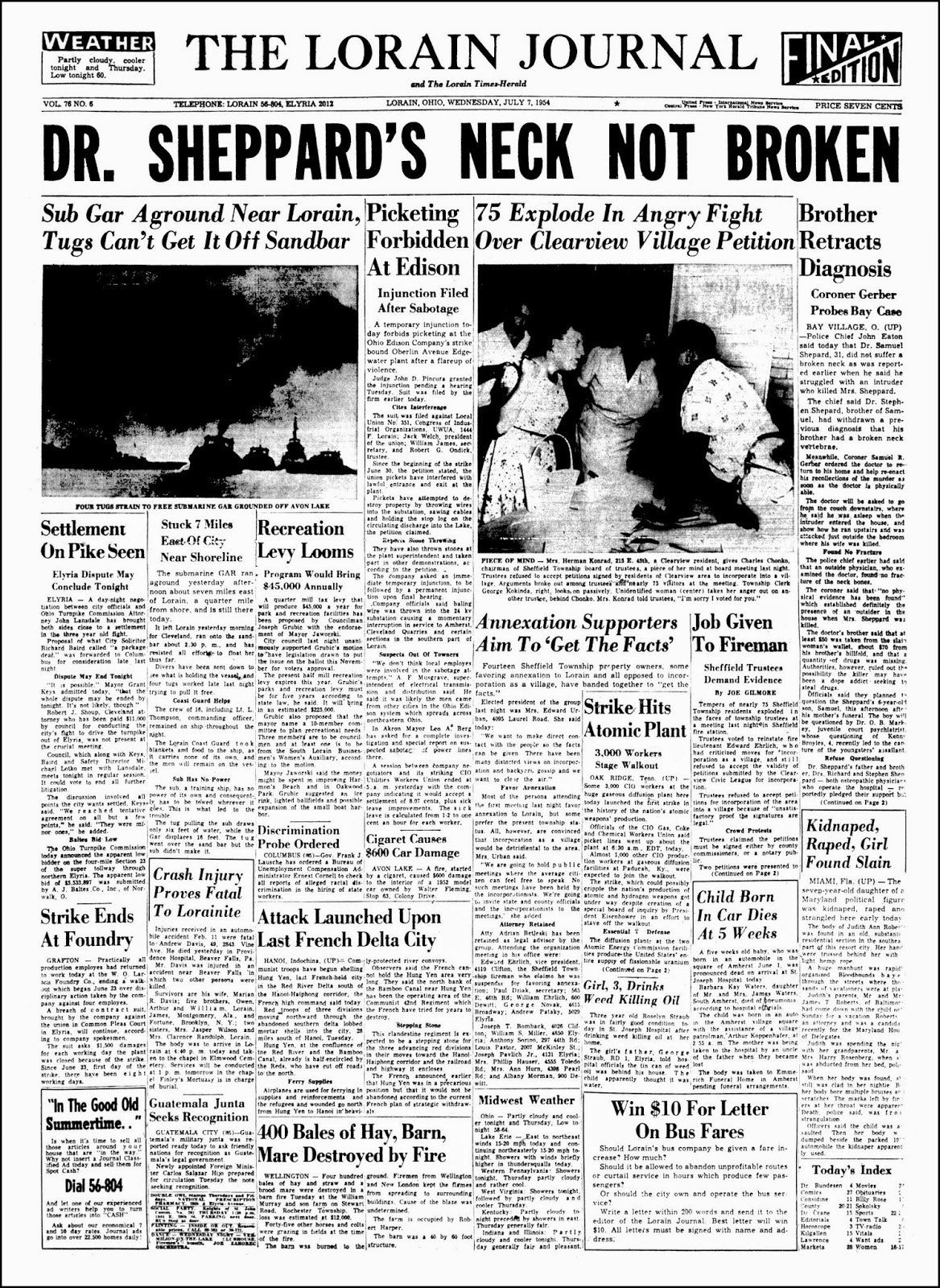 Brady's Bunch of Lorain County Nostalgia: July 1954 Sam Sheppard Murder ...