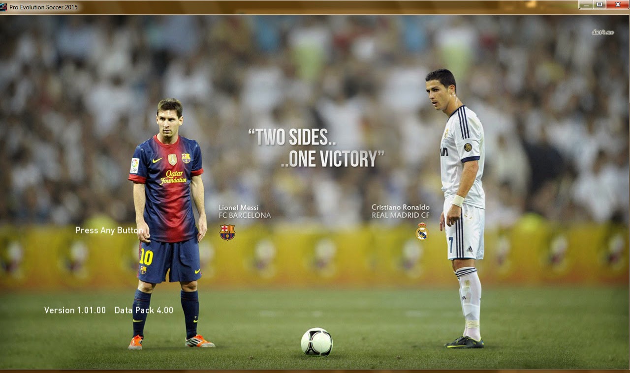 pes-modif: PES 2015 Lionel Messi VS C.Ronaldo StartScreen HD By Babaei007