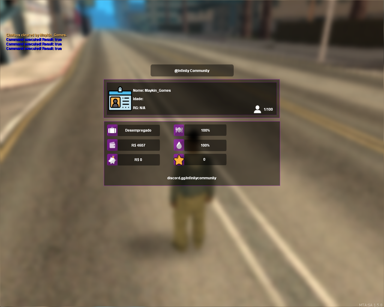 MTA:SA Dasboard v1 Estilo FiveM - MTA Brasil