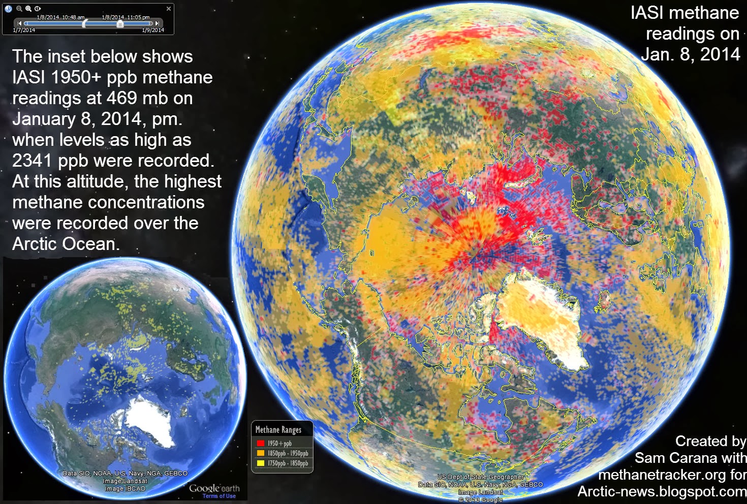 Arctic News: High Methane Levels over Arctic Ocean continue in 2014