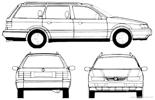 VW Cars - VW Passat: Volkswagen Passat Variant Wagon blueprint drawing