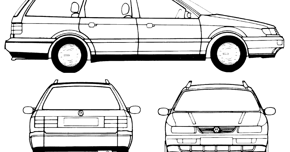 VW Cars - VW Passat: Volkswagen Passat Variant Wagon blueprint drawing