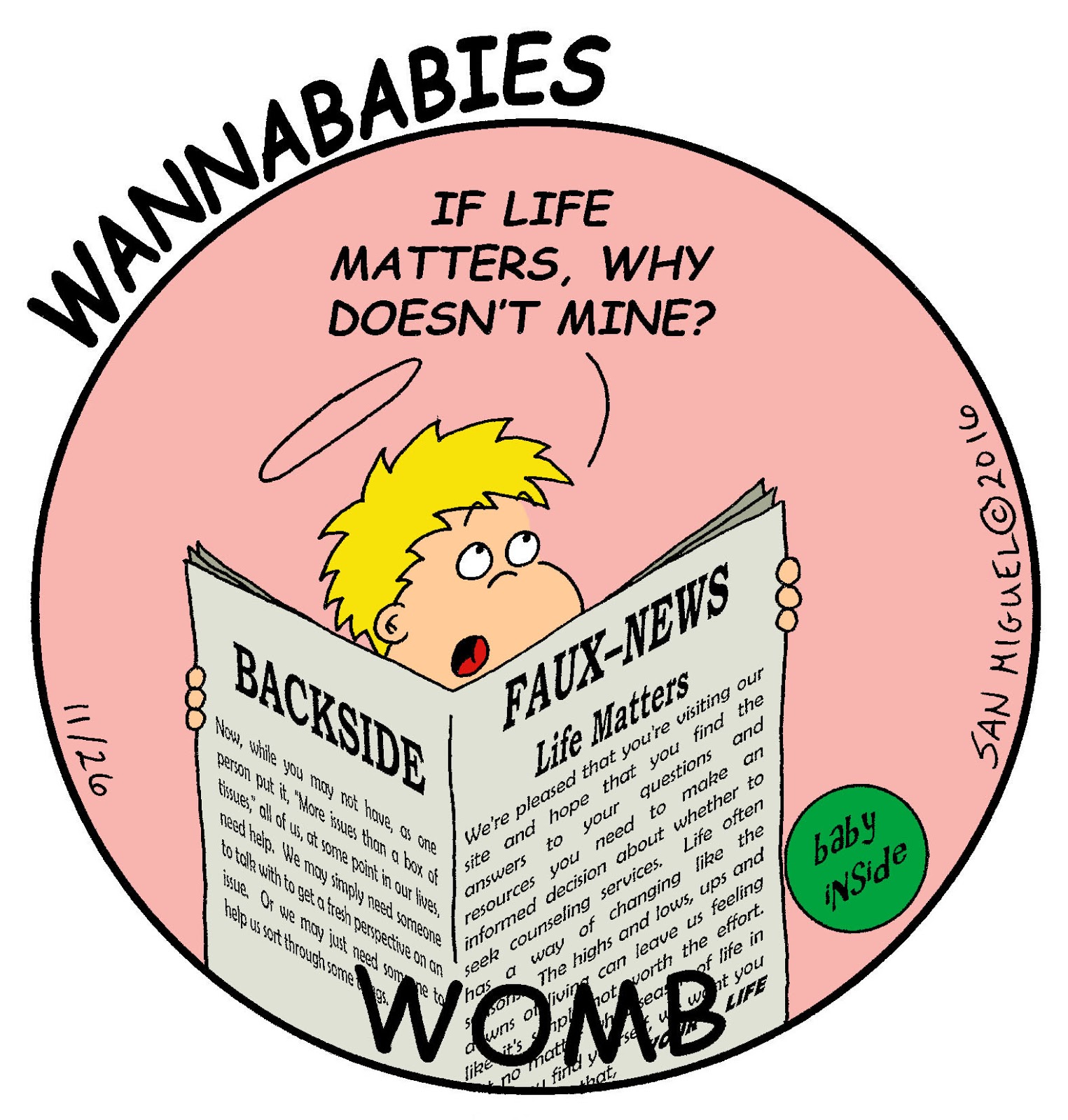 Wannababies Pro-Life Cartoon: November 2016