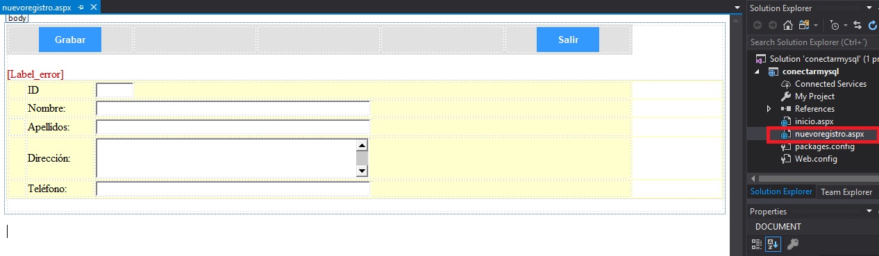 Conectar una base de datos MySql con Asp.Net (Parte 2)