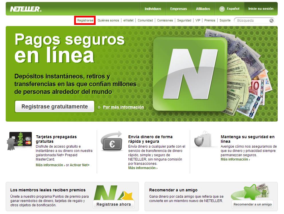 Gane dinero online con NEOBUX: Como crear una cuenta en Neteller