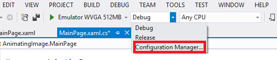 2)In the Configuration Manager screen, set the platform to ARM and then ...