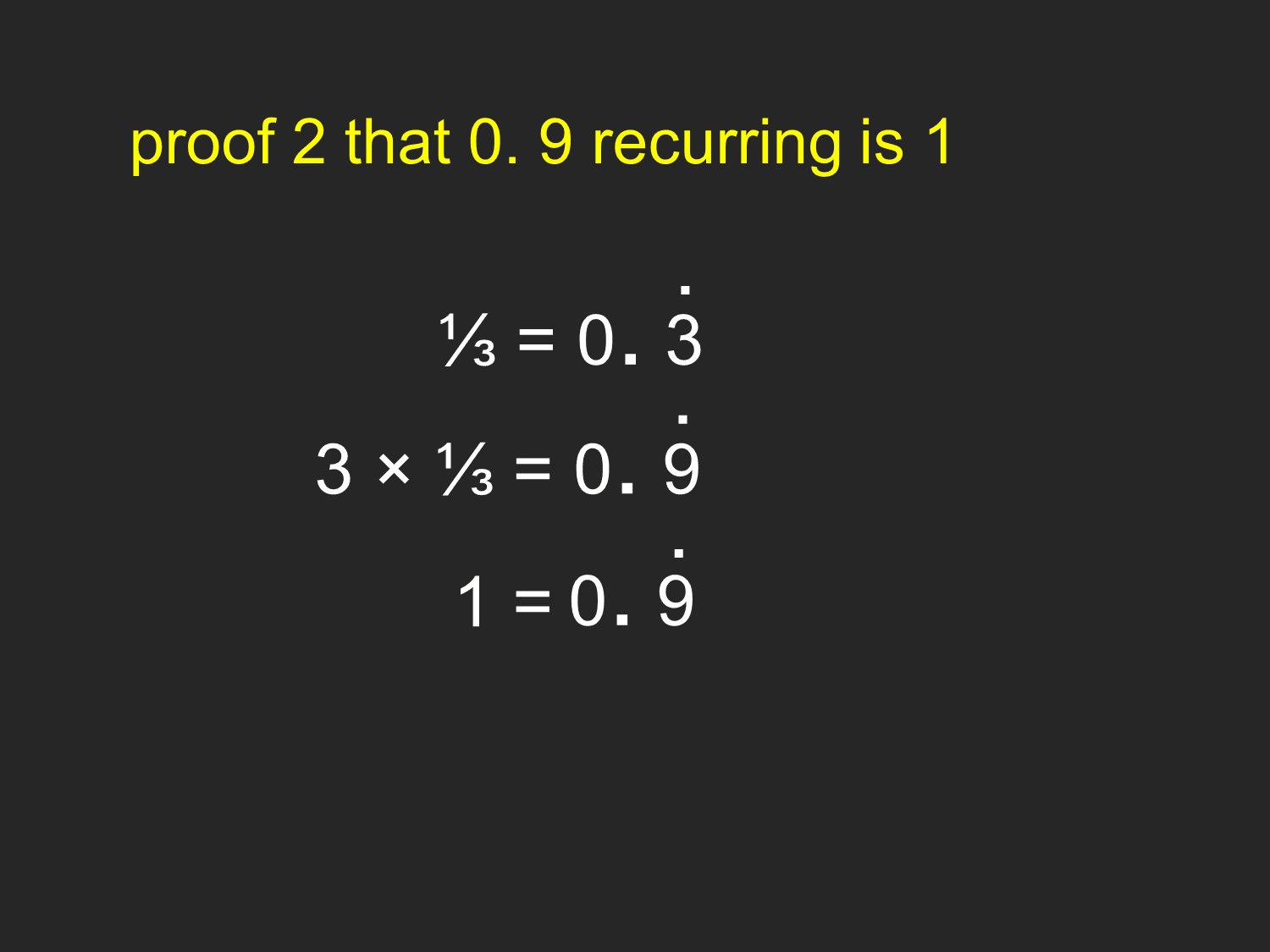 MEDIAN Don Steward mathematics teaching: 0.9 recurring