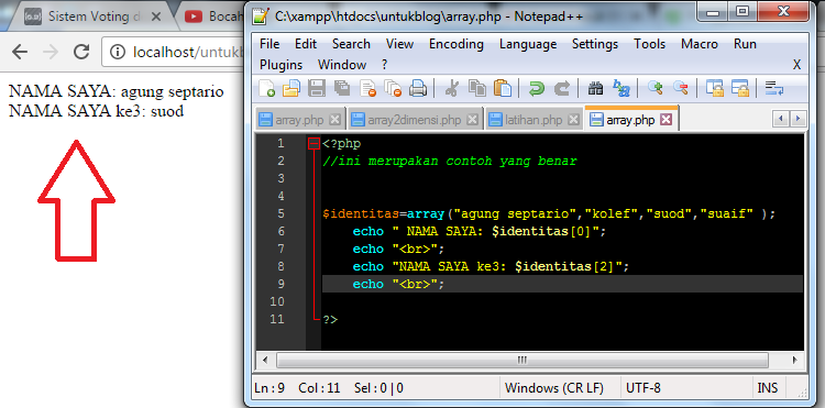 Ilmu Sistem Informasi Contoh Program Mengunakan Array Di Php