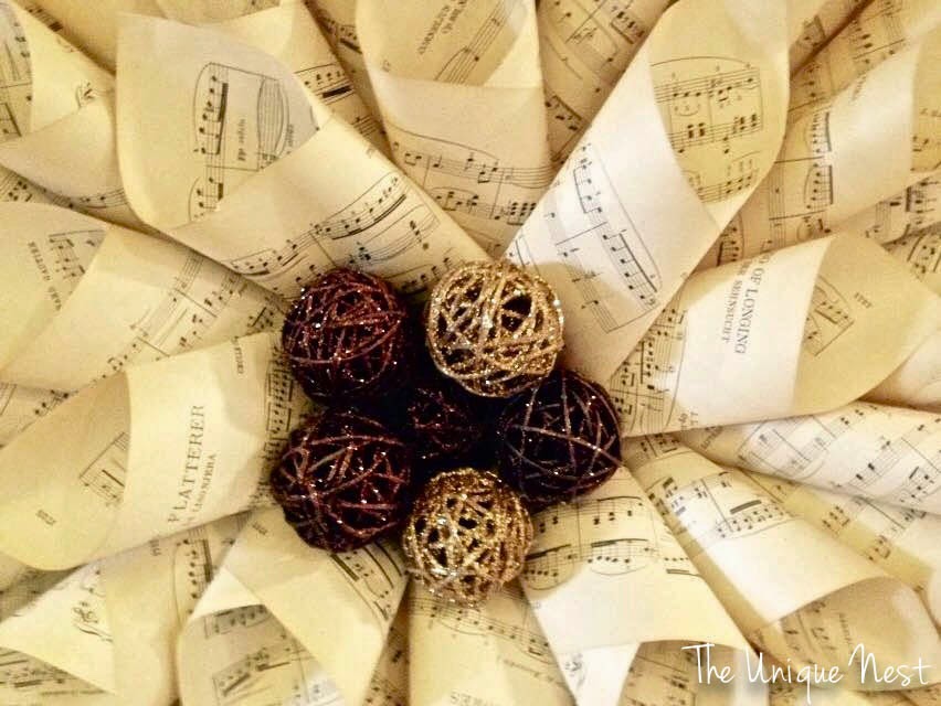 Sheet Music Holiday Wreath - The Unique Nest