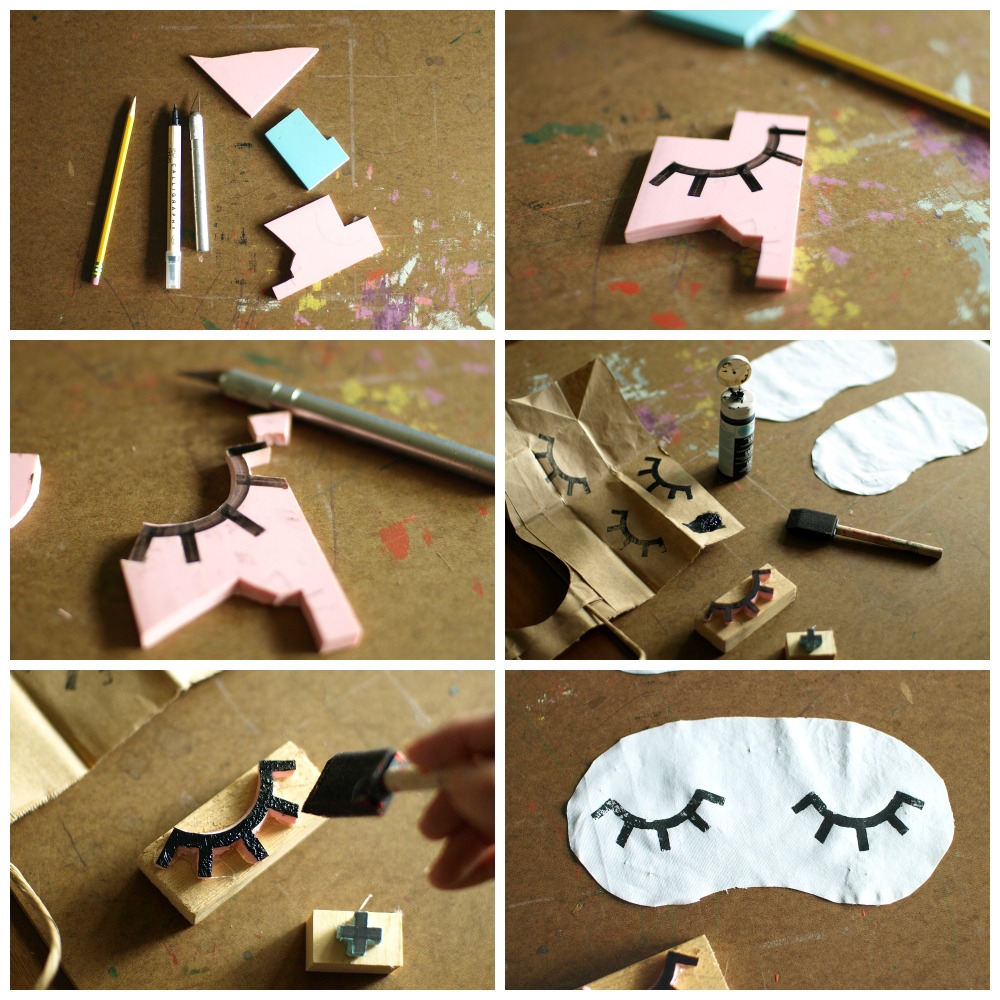 Make: Hand Stamped Sleep Mask » This Little Miggy