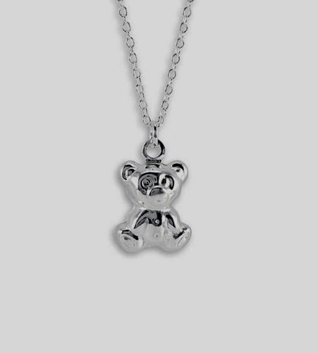 Teddy Bear Sterling Silver Necklace