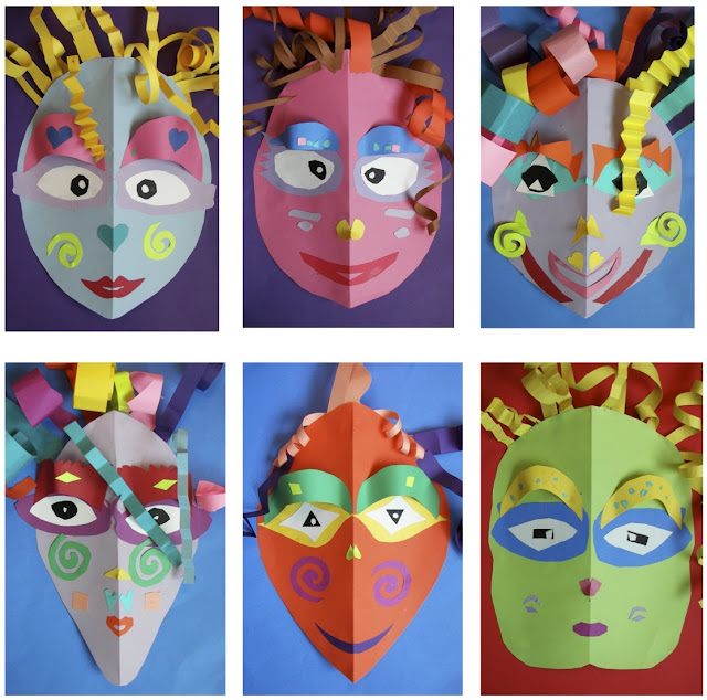 The Rolling Artroom: Crazy Paper Faces 1st-3rd Grade
