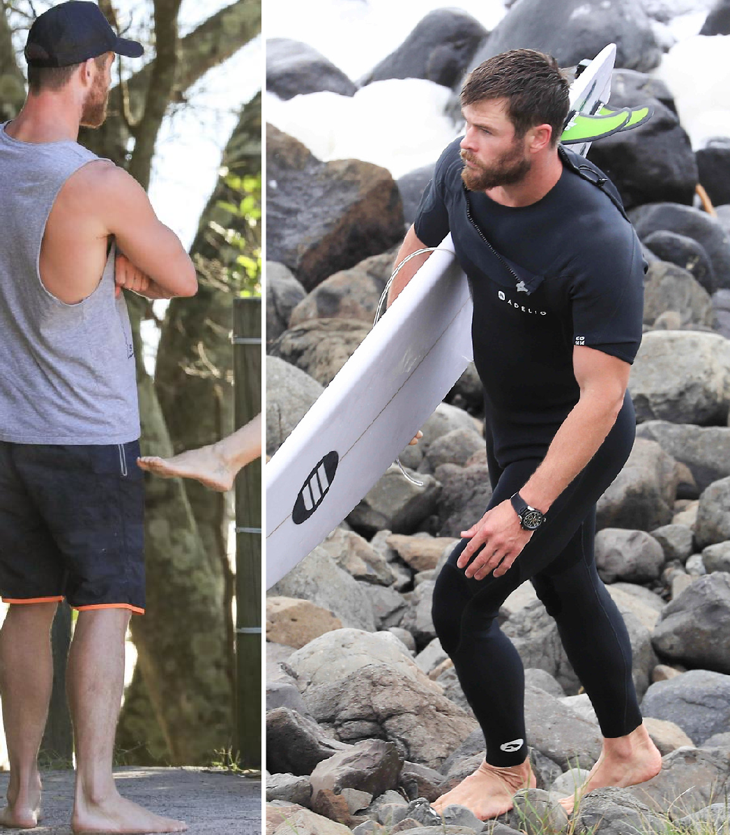 my new plaid pants: Chris Hemsworth Wears That Wetsuit