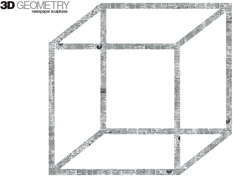 E is for Explore!: 3D Newspaper Shapes