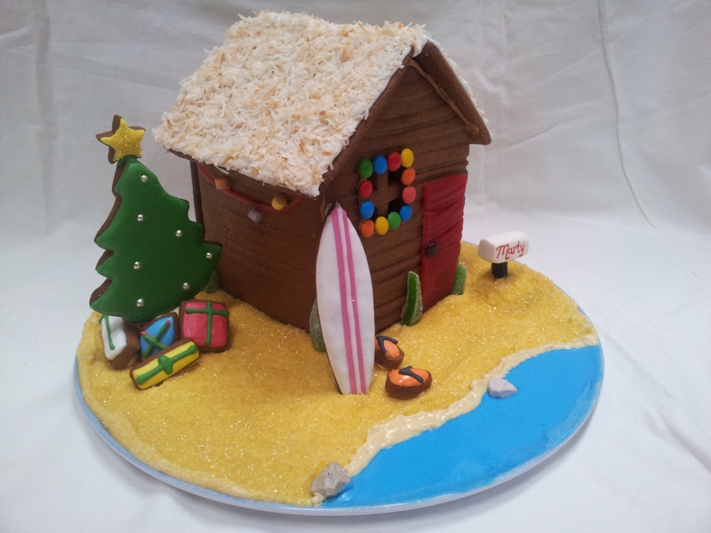 Miss Kitty-Cat goes to town: Gingerbread house.