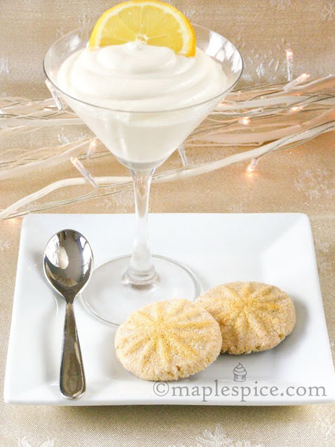 maple•spice: Lemon Coconut Posset with Golden Cardamom Shortbread