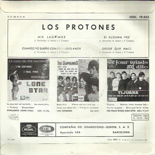 Spanish Garage & Pop-Rock: Los Protones - EP Regal SEDL 19.453 (1965)