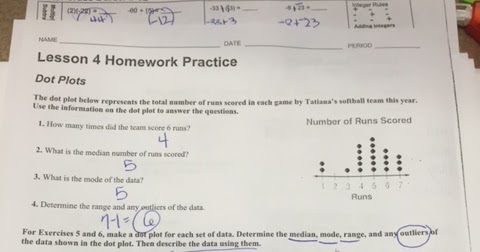 Mrs. Meadows 6th Grade Math VMS: Dot Plots