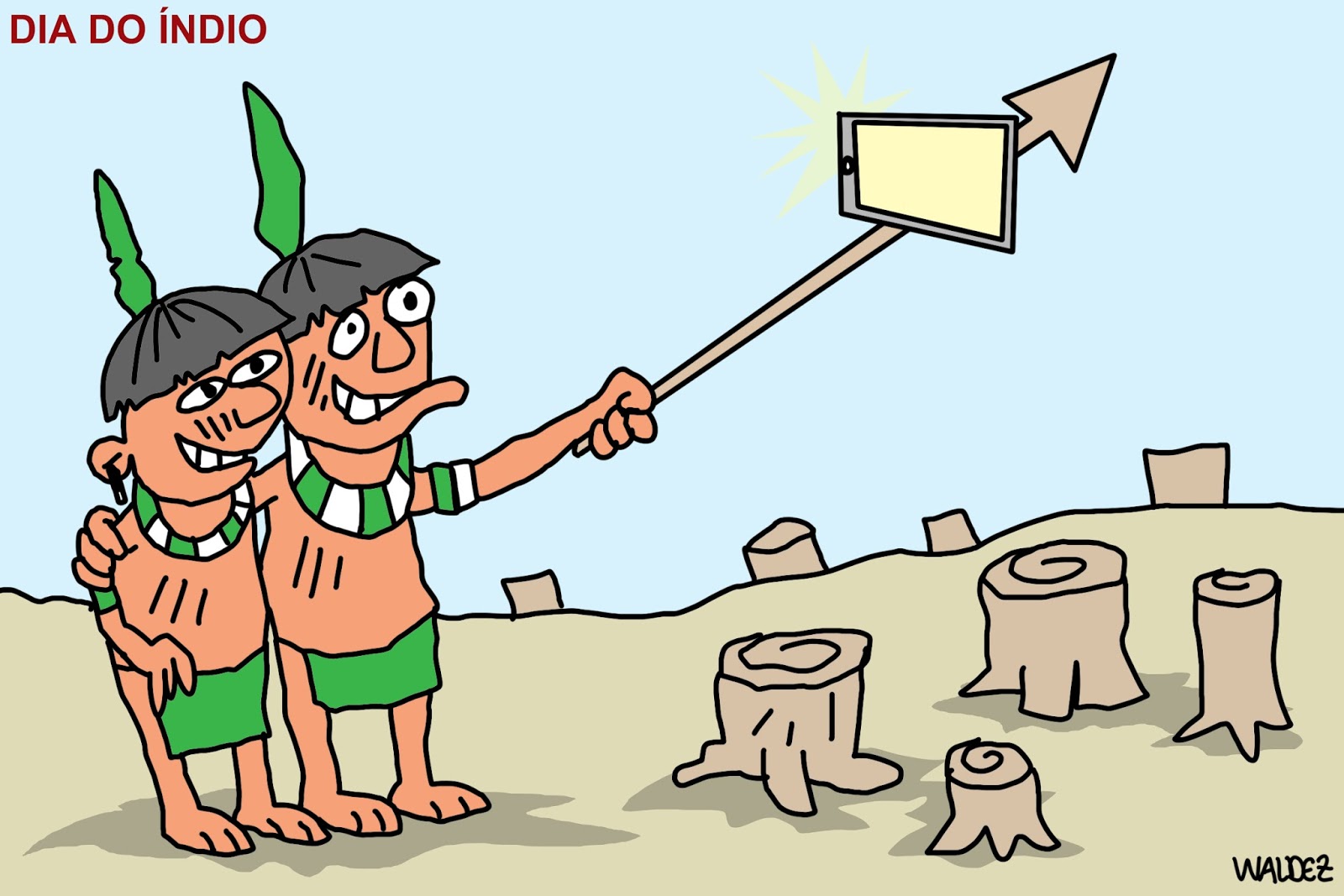 waldez cartuns: dia do índio