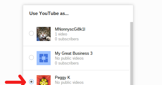 Set a default YouTube Channel Identity for your YouTube account