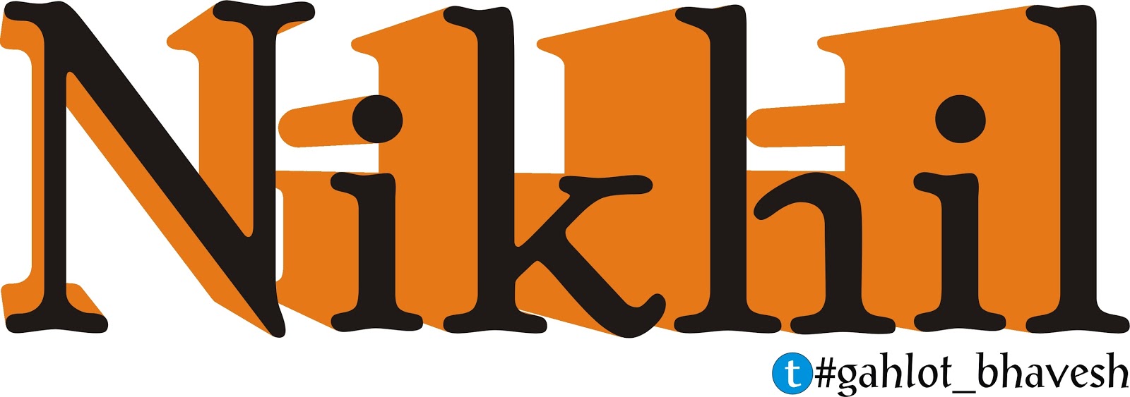 B G Creations: Nikhil Name Logo