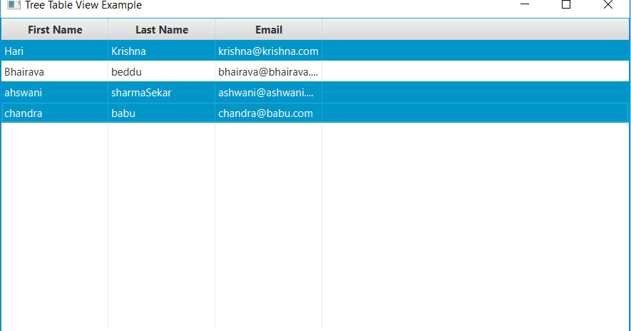 Programming for beginners: JavaFX: TreeTableView: Enable multiple ...
