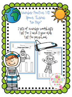 Tracing Numbers 1-10 Space Theme ~ Preschool Printables